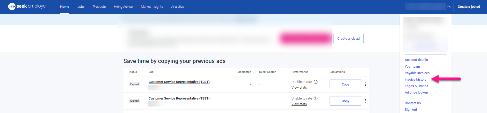 How do I get a copy of the invoice for the job I paid online by credit ...